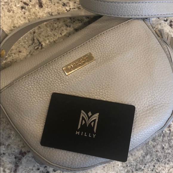 Milly | Bags | Milly Grey Crossbody With Ruffle Detail | Poshmark